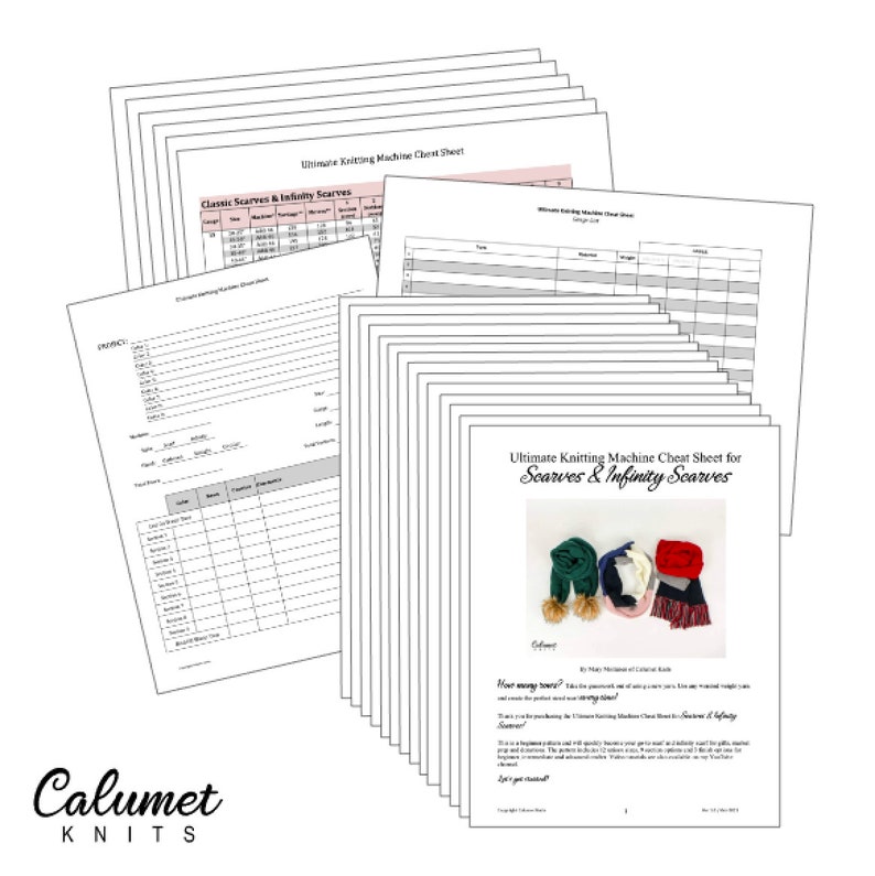 Ultimate Knitting Machine Cheat Sheet for Scarves and Infinity Scarves ...