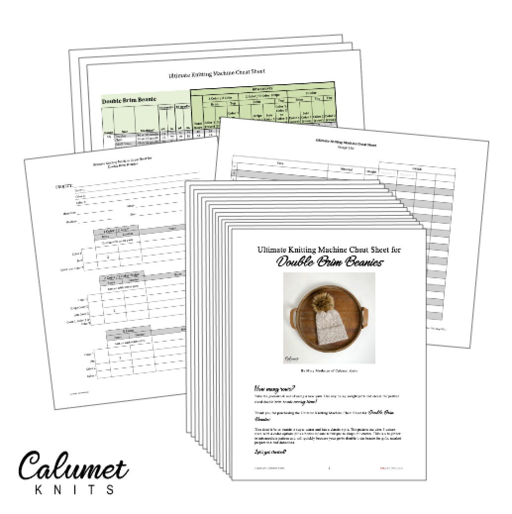Ultimate Knitting Machine Cheat Sheet For Double Brim Beanies - Etsy