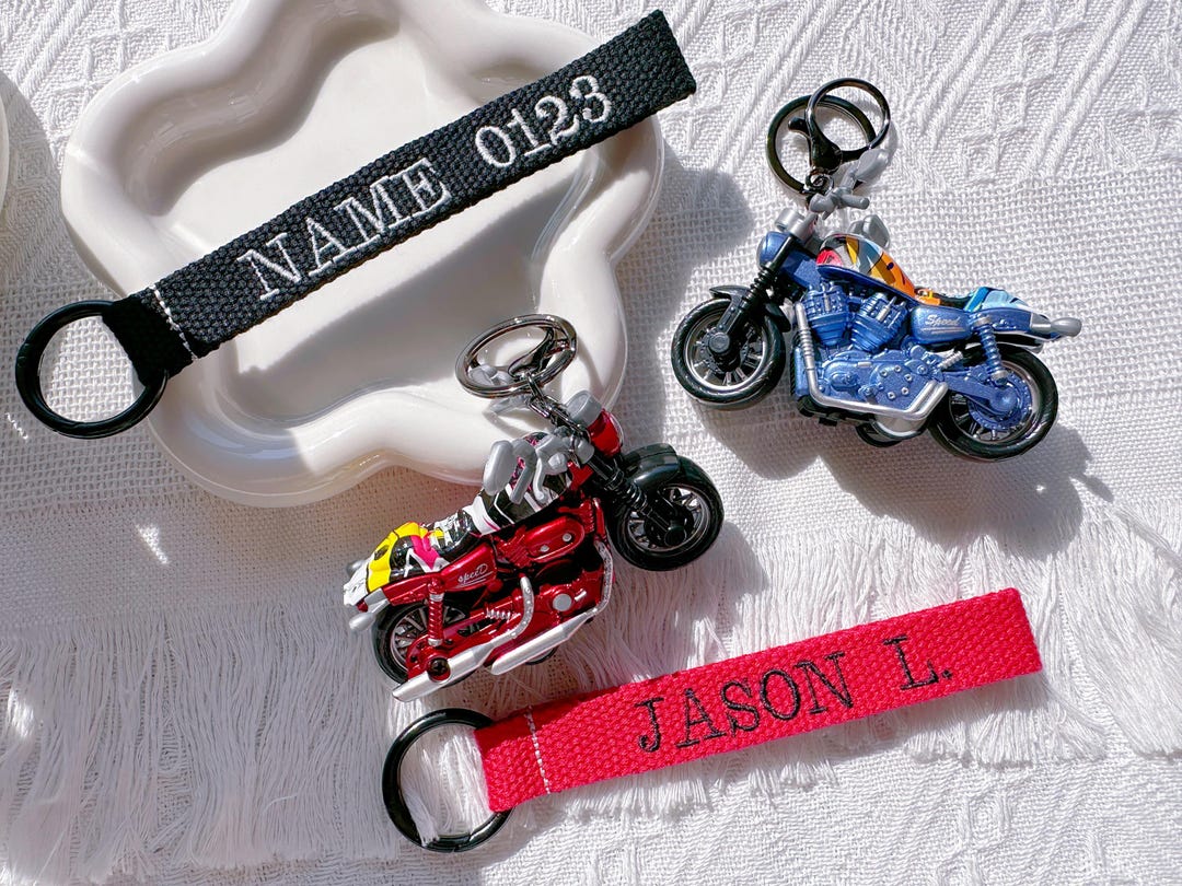 Personalized Motocross Keychain,custom Name OR Number Embroidery Bag ...