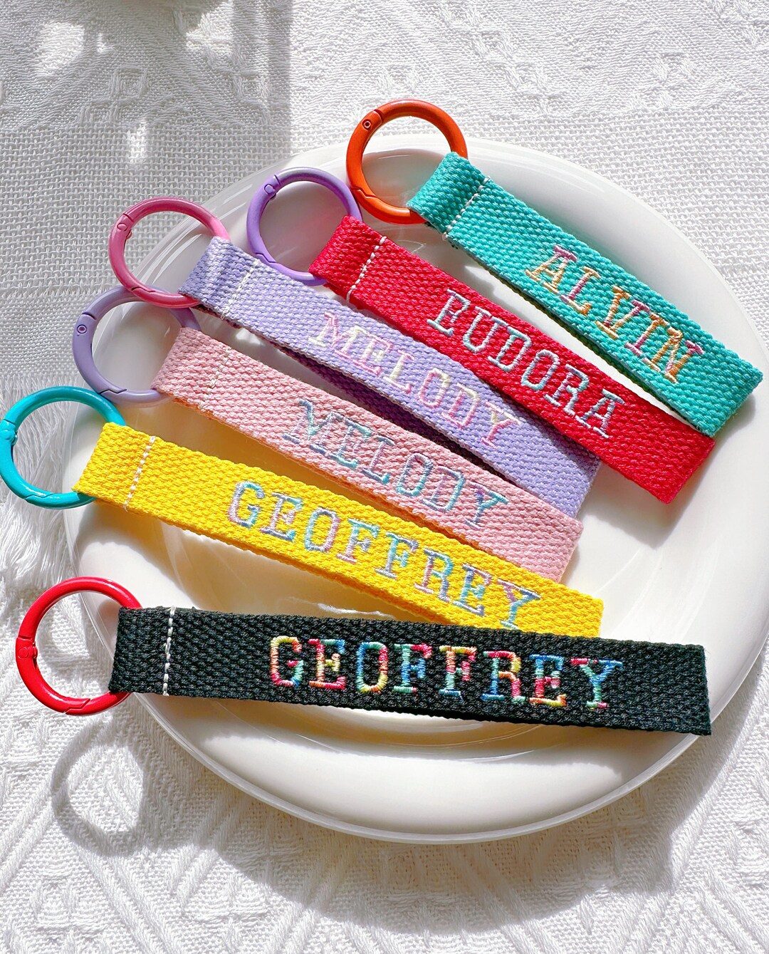 Gradient Multicolored Bold Font Tag,personalized Embroidery Name ...