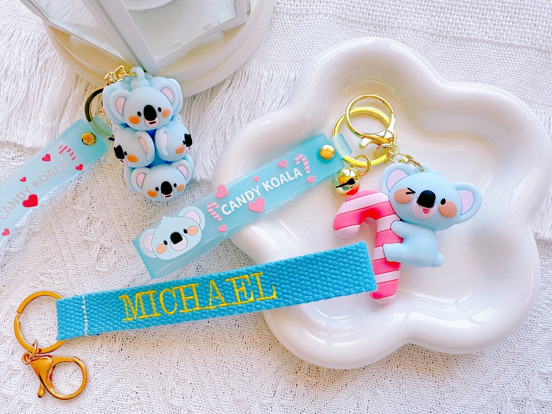 Koala Custom Embroidery Key Tag,personalized Keychain,custom Koala Name ...