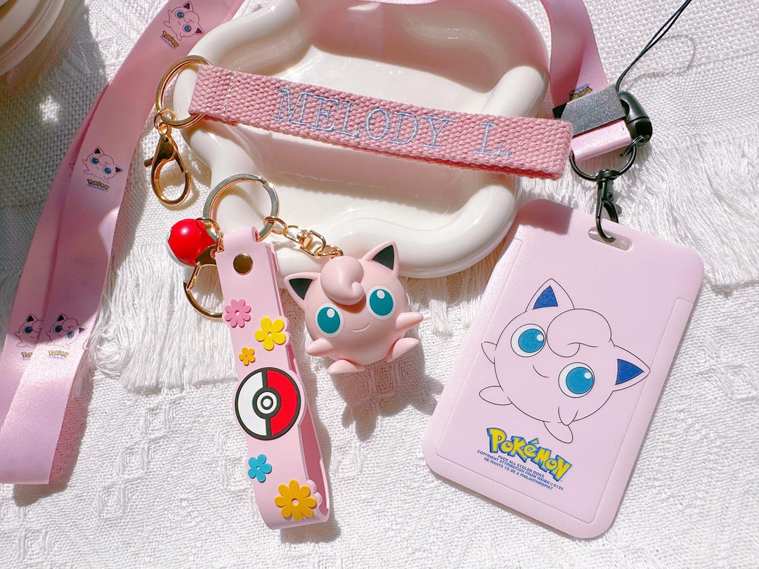 Personalized Pokemon Jigglypuff Key Chain,embroidery Name / Number Bag ...