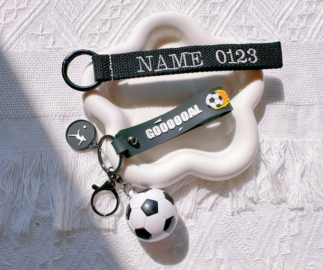 Personalized Soccer Keychain,custom Name OR Number Embroidery Bag Tag ...