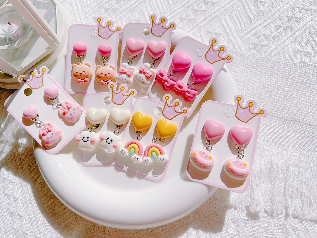 Cute Clip-on Earrings for Toddler Girl,cute Bunny Clip-on Earrings,girl ...