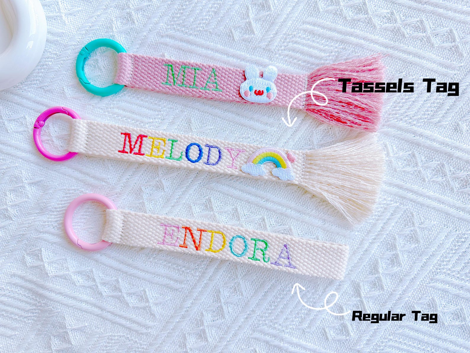 Personalized Embroidery Name Tag,colorful Custom Name Tag,backpack Tag ...