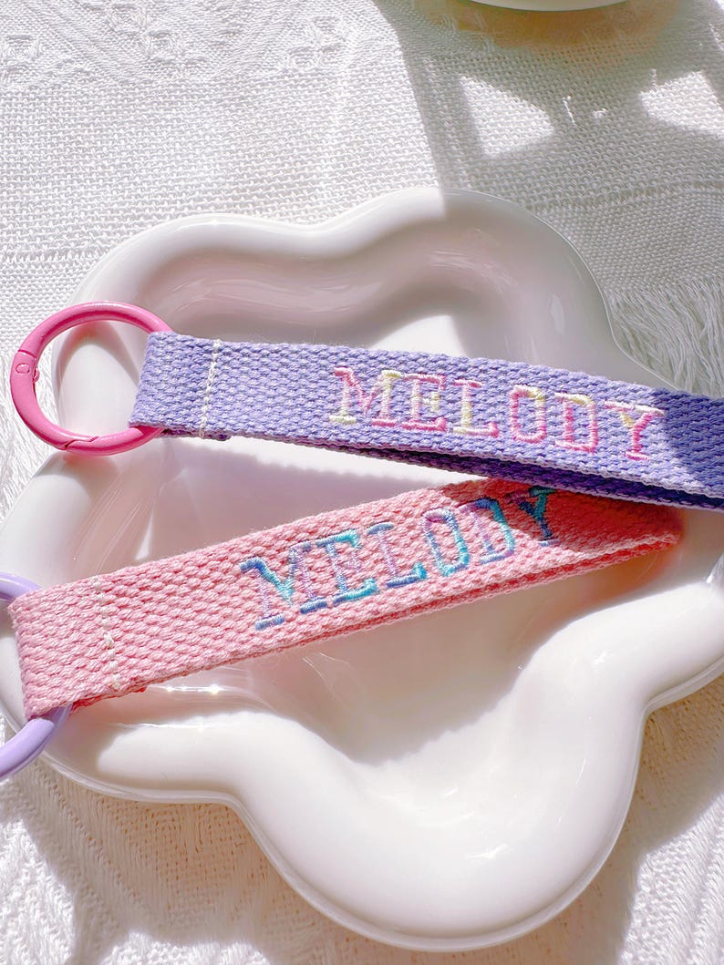 Personalized Gradient Rainbow Embroidery Name / Phone Number Tag,custom ...