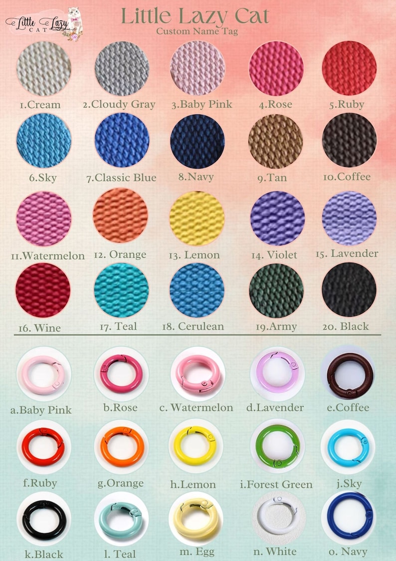 Personalized Gradient Rainbow Embroidery Name / Phone Number Tag,custom ...