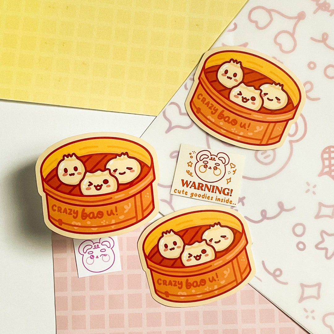 Cute Dim Sum Sticker, Waterproof Sticker, Kawaii Sticker, Cute Bao ...
