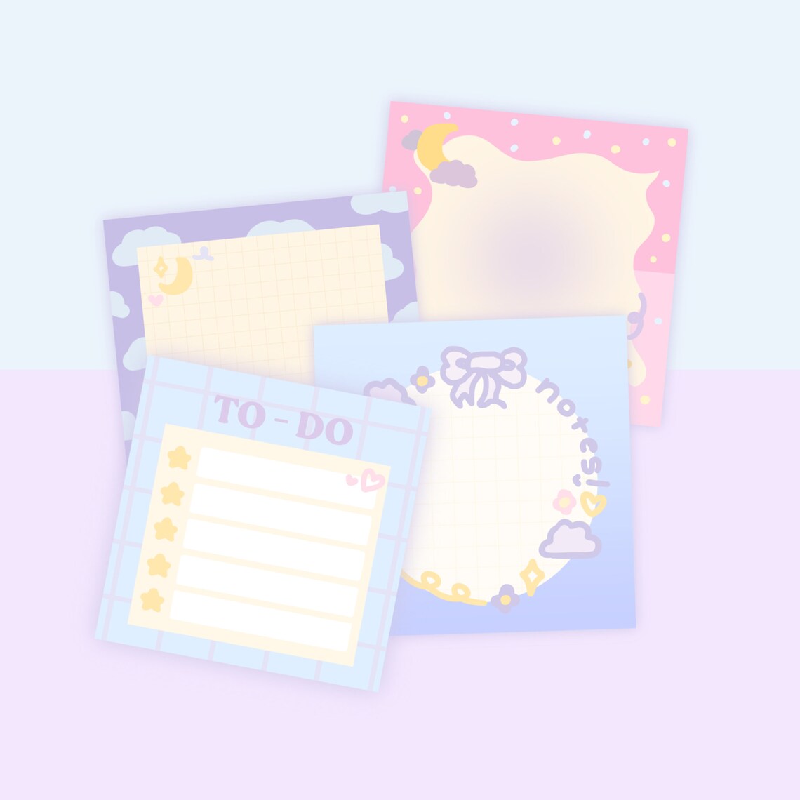 Goodnight Kawaii Printable Memo Pads, Digital Download Memo Pads, Cute ...