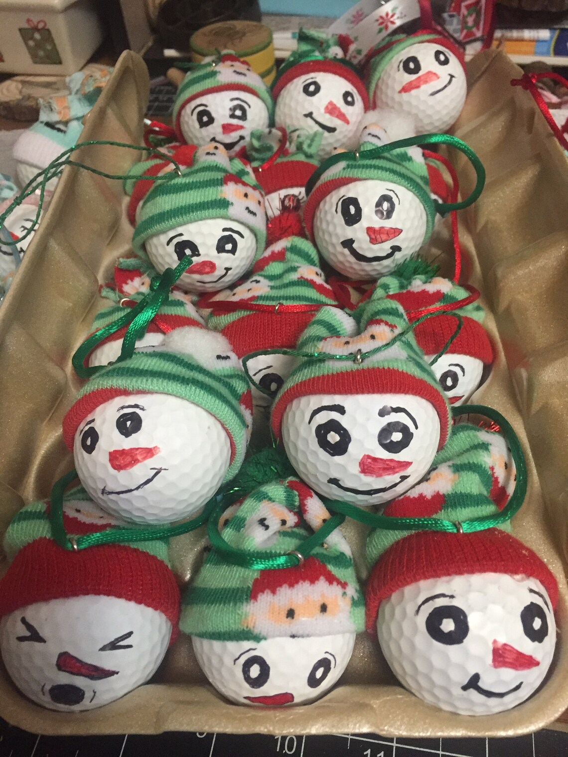 Golf Ball Snowmen Christmas Tree Ornaments - Etsy Canada