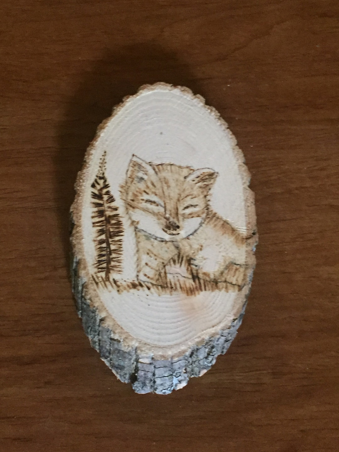 Arctic Fox Wood Slice - Etsy