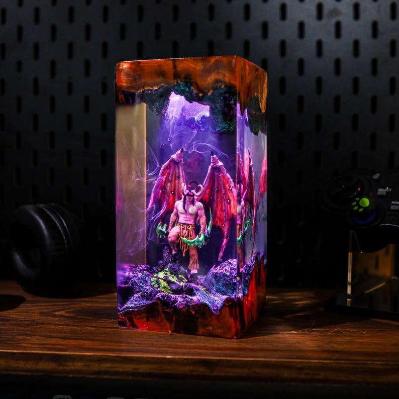 Illidan Stormrage Warcraft Night Light Ver 2, Wow Lore Resin Art Lamp ...