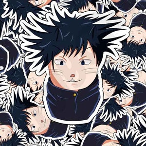 Megumi Fushiguro Jujutsu Kaisen Cat Png File for Stickers, Keychains ...