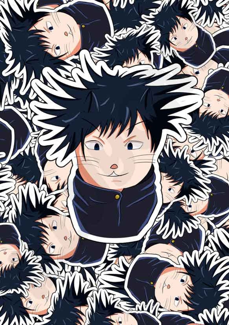 Megumi Fushiguro Jujutsu Kaisen Cat Png File for Stickers, Keychains ...