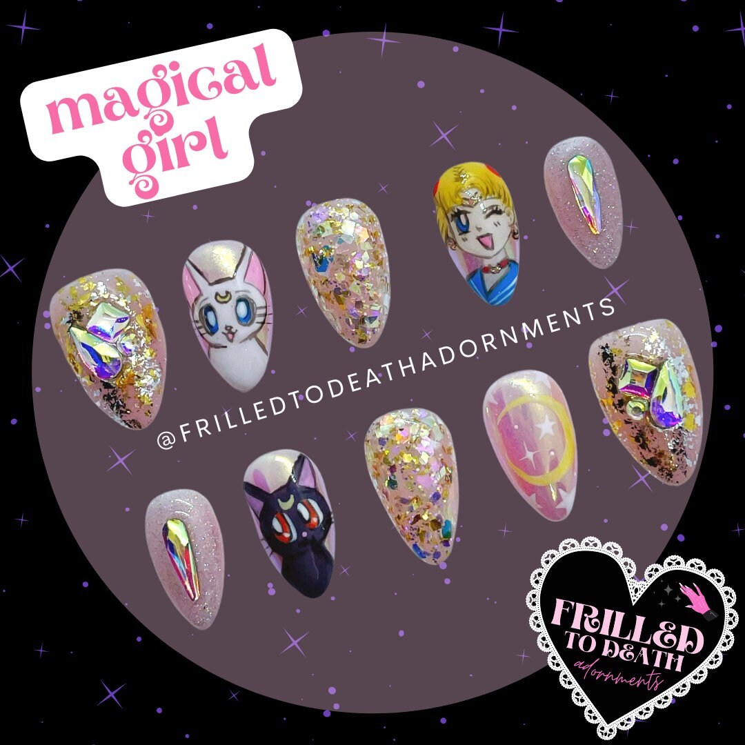 MADE TO ORDER - Magical Girl - Handpainted Sailor Moon Luna Artemis ...