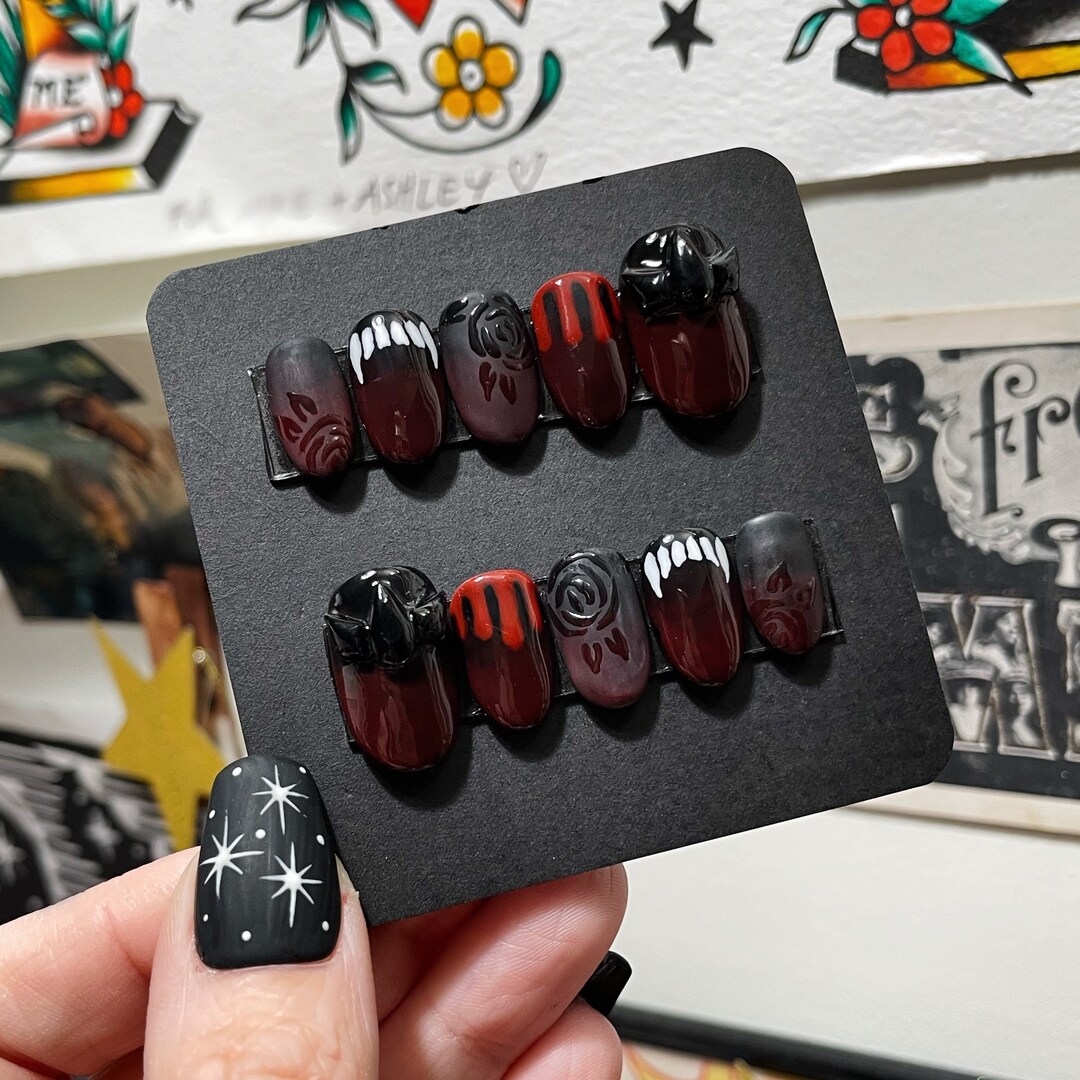 MADE TO ORDER - Vampire Romance - Handpainted Elegant Gothic Vampire ...