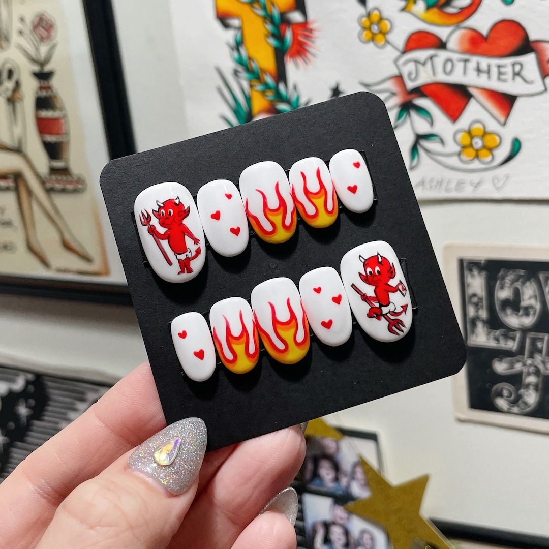 MADE TO ORDER - Hot Stuff the Little Devil - Handpainted Flame Heart ...