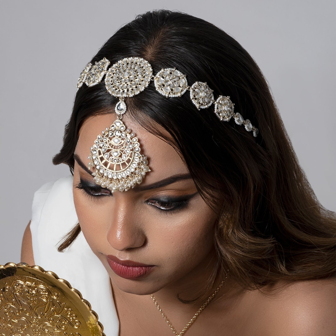 Kundan Bridal Gold Plated Matha Patti Christmas Gift for Her ...