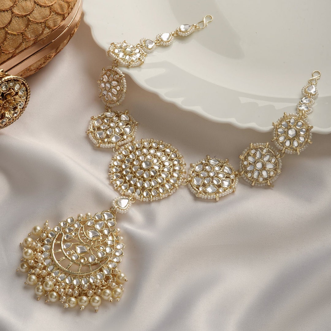Kundan Bridal Gold Plated Matha Patti Christmas Gift for Her ...