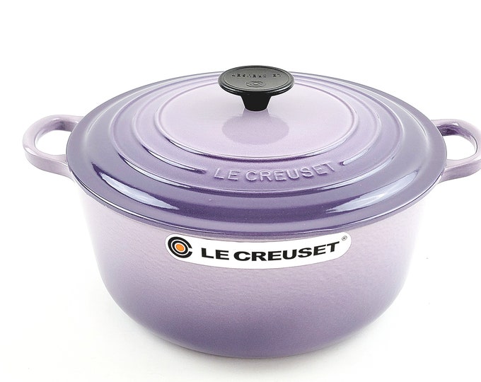 Le Creuset Round Cast Iron Dutch Oven 5.3L / 5.5qt ~ Blue Bell Purple ...