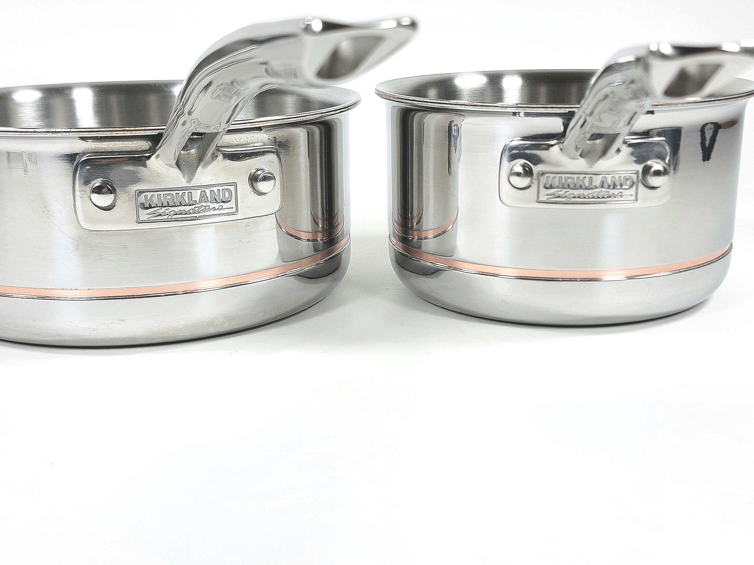 Kirkland Signature Stainless Steel Copper Clad Saucepan Set With Lids ...