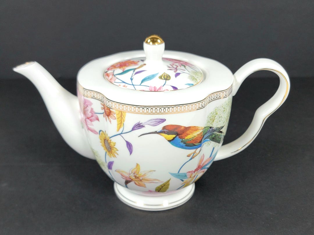 Grace Teaware Teapot Spring Flowers With Hummingbird - Etsy