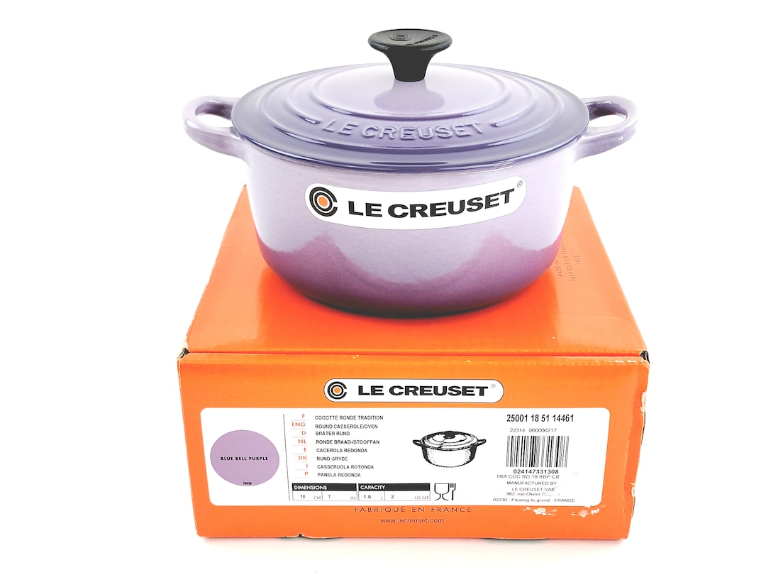 Le Creuset Cast Iron Round Casserole Dutch Oven 1.8L / 2qt Blue Bell ...
