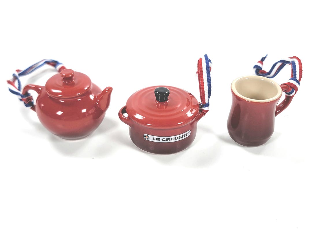 Le Creuset 3-piece Miniature Ornament Set CERISE Red NIB - Etsy