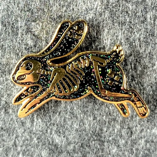 Moon Rabbit Hard Enamel Pin Gold Black Bunny Rabbit Lapel - Etsy