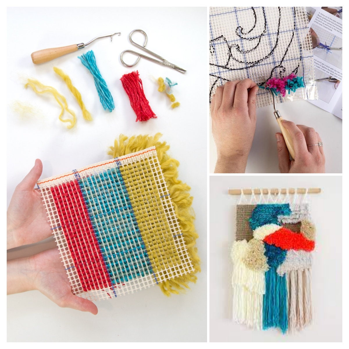 Latch Pre-cut Wool Yarn Threads Bundle 10x Multicolor Pack - Tapestry ...