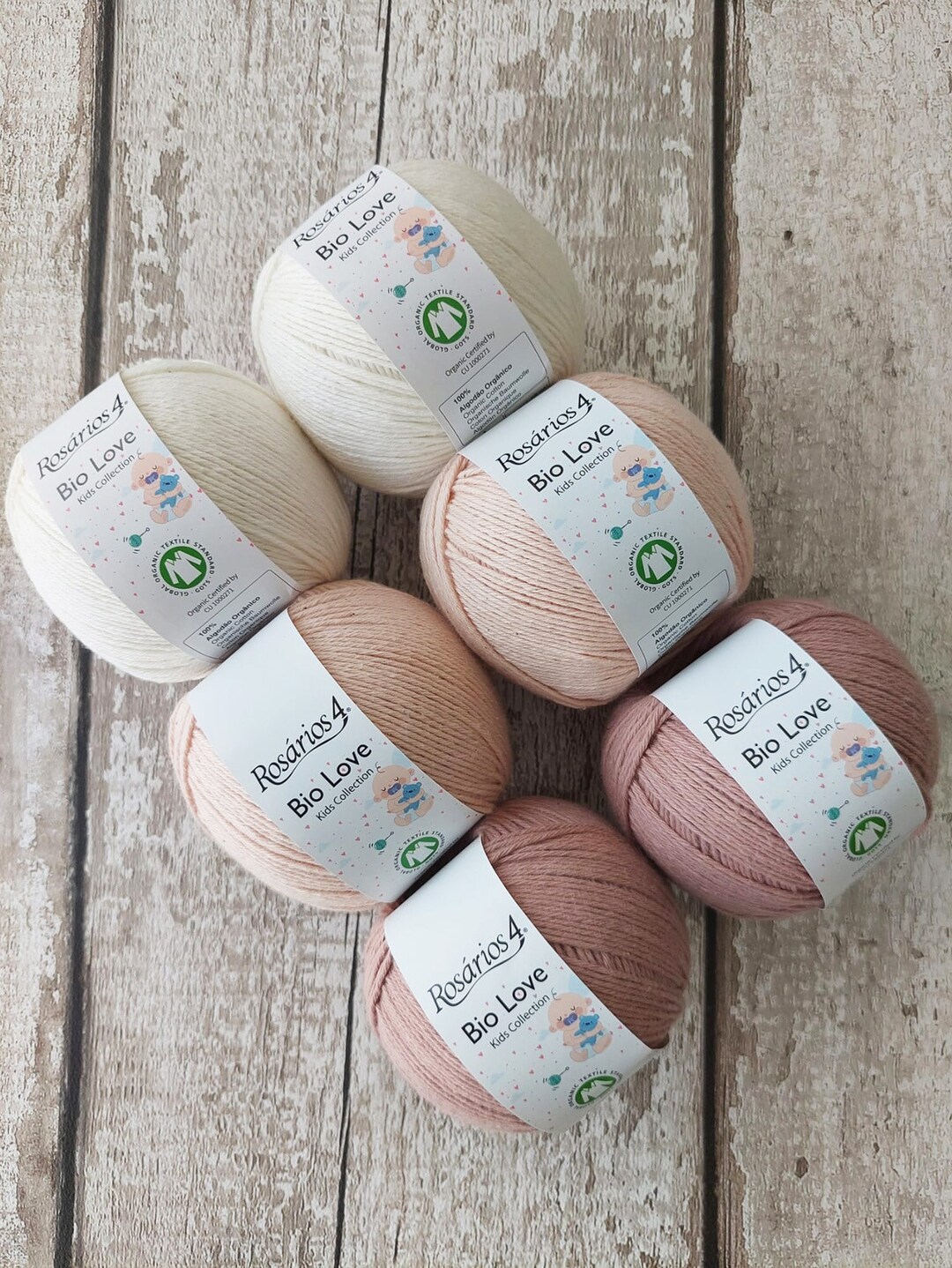 6 Balls Yarn Pack for Knitting and Crochet Organic Cotton Yarn Sport ...