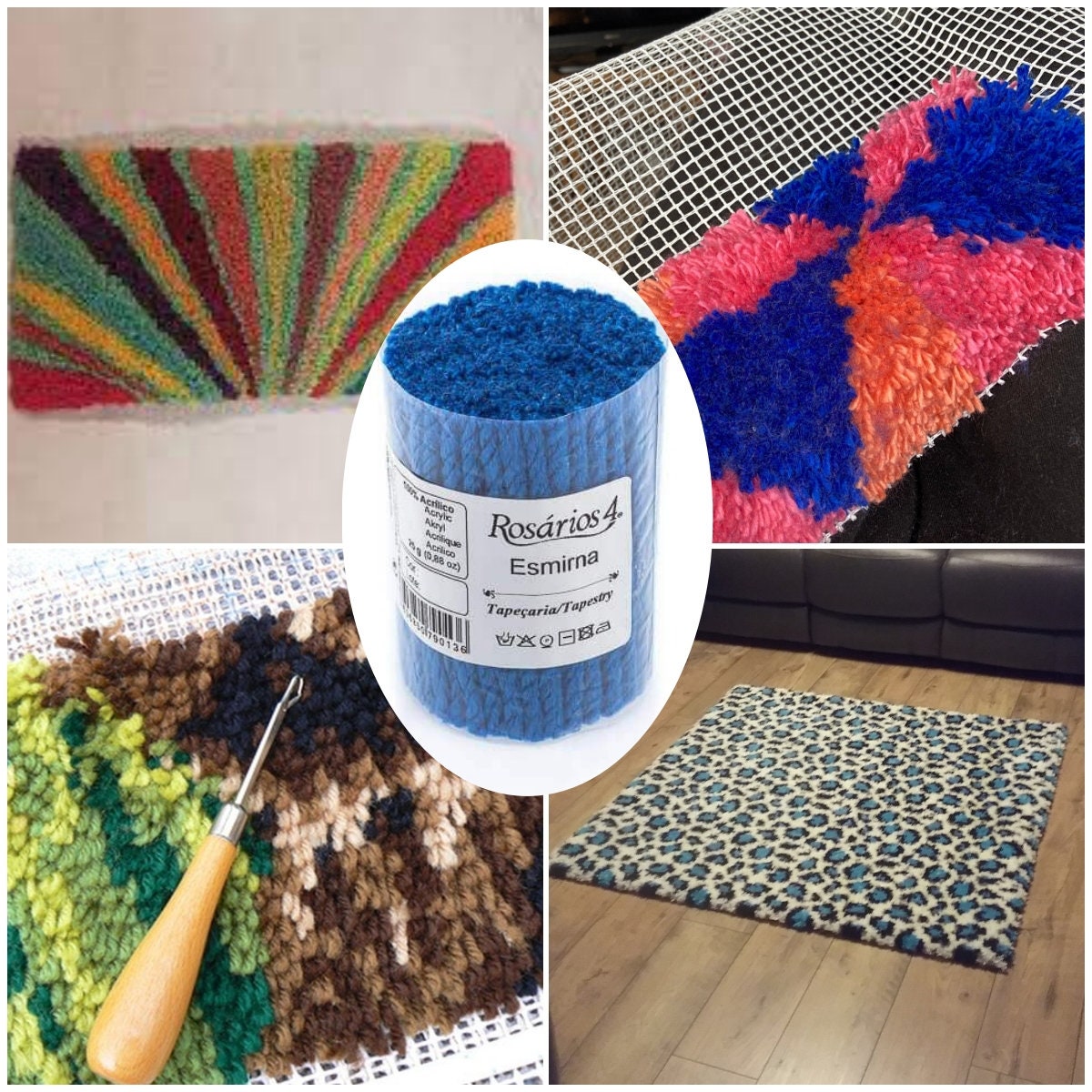 Latch Pre-cut Wool Yarn Threads Bundle 10x Multicolor Pack - Tapestry ...