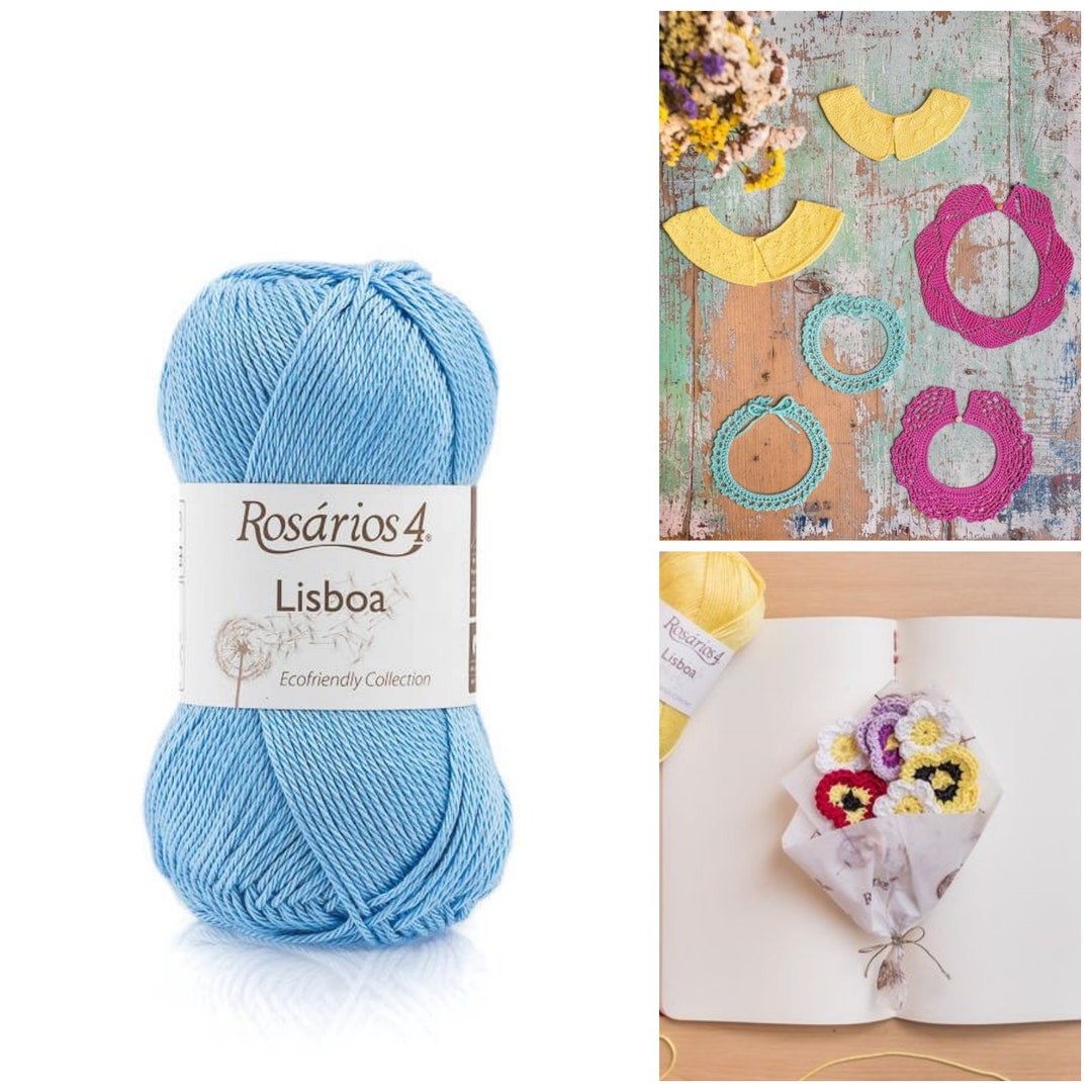 Knitting & Crochet DK Cotton Yarn - 50g Ball - 100% Mercerized Cotton ...