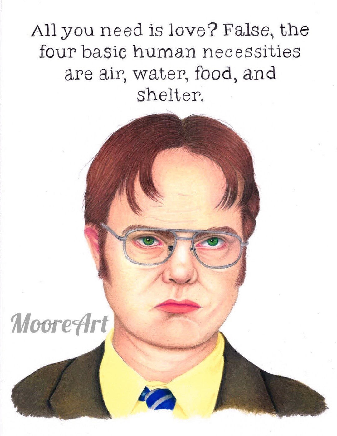 Dwight Schrute/ the Office Fan Art Mixed Media, Prismacolor Pencil ...
