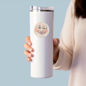 Vintage Man in the Moon Faces- Set 1 Pack of 4, Vinyl Weatherproof ...