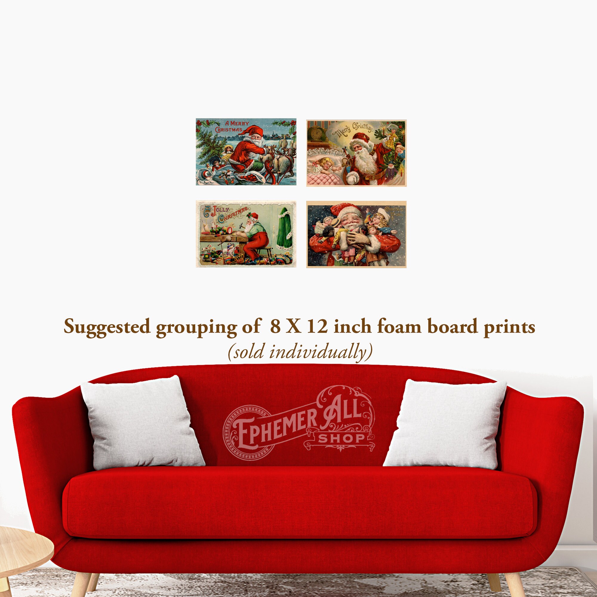 Victorian Santa Toymaker Toys 8X12 Foam Board Physical Print Landscape ...