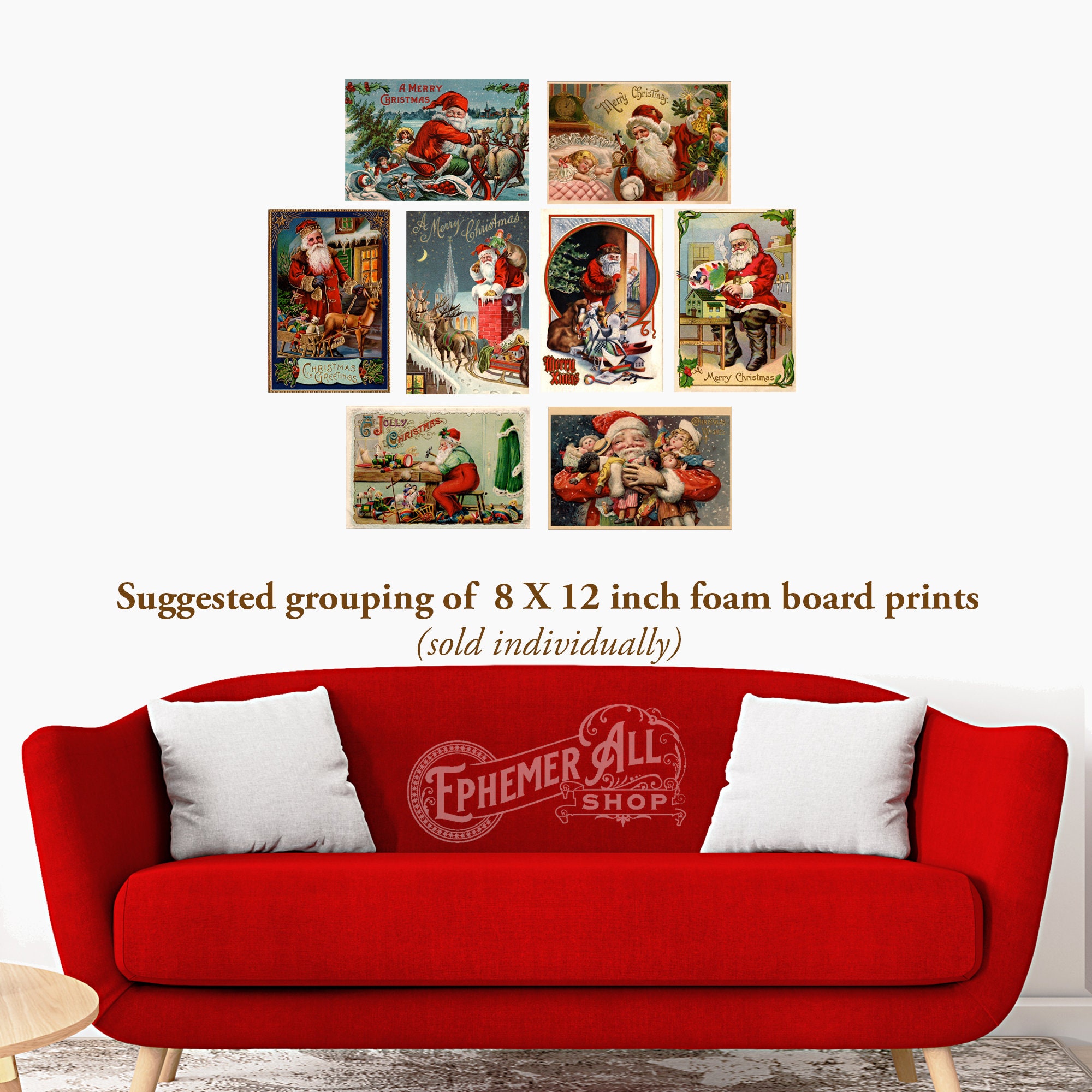 Victorian Santa Toymaker Toys 8X12 Foam Board Physical Print Landscape ...