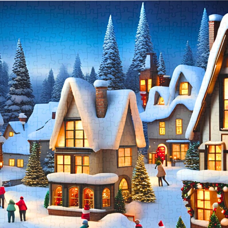 Christmas Village 1000 Piece Jigsaw Puzzle – Festive Gift Holiday ...