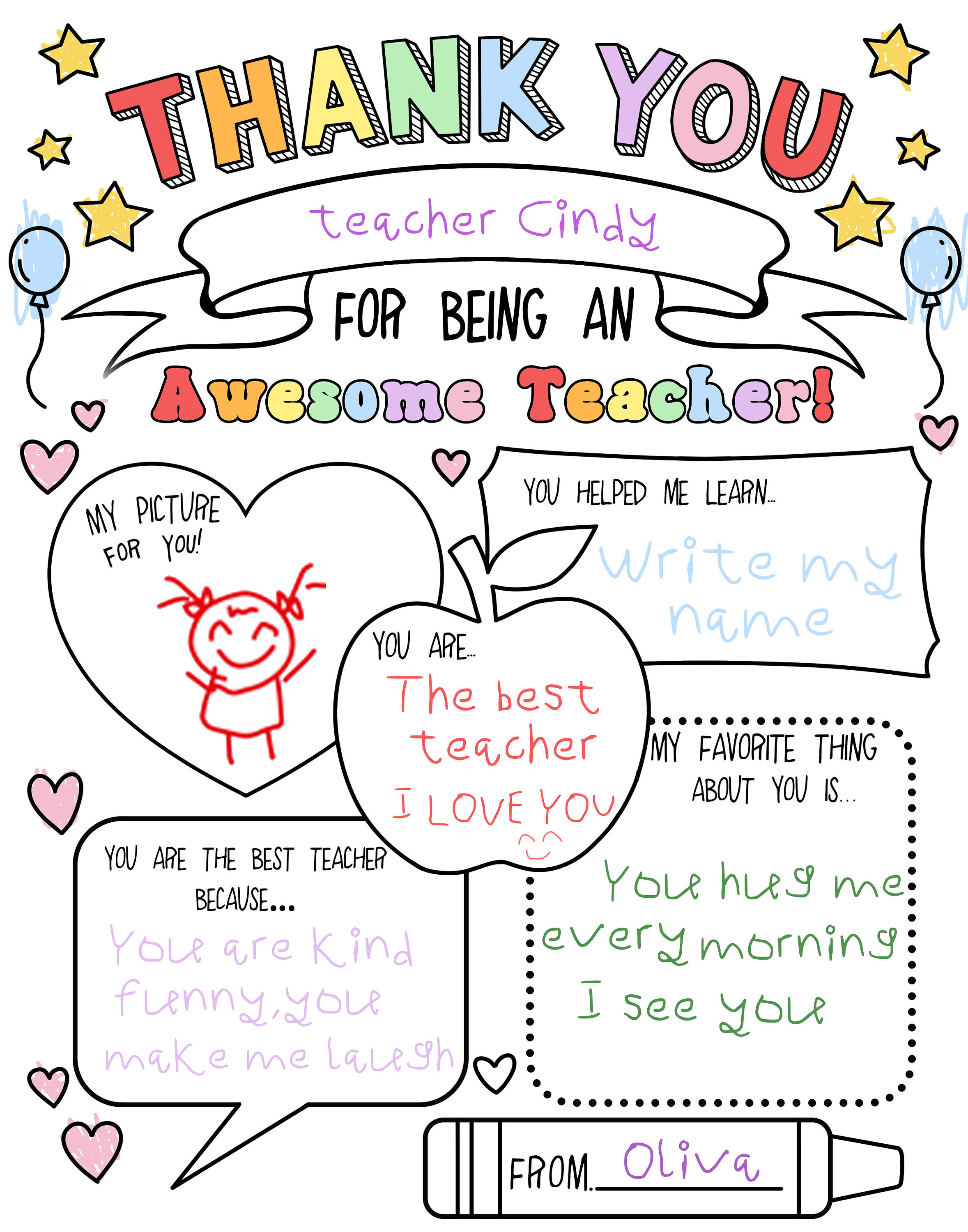 Teacher Appreciation Gift, Printable Teacher Appreciation Week Gift ...