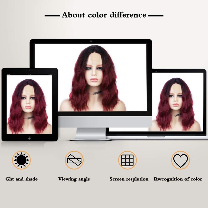 Burgundy Wine Red Ombre Daily Wear Trending Style Wig for - Etsy