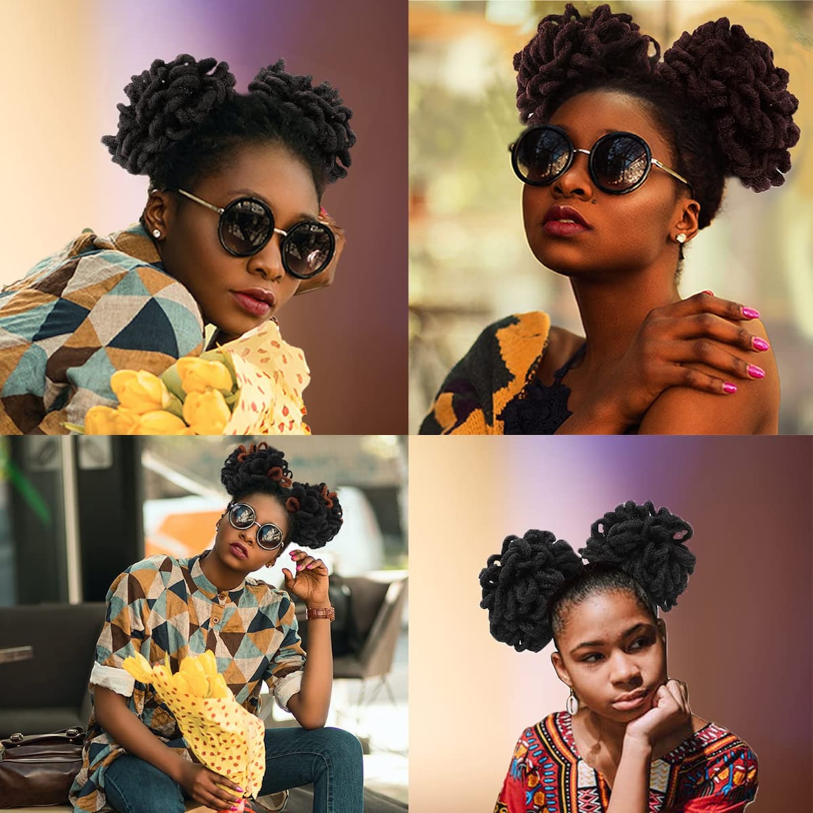 Dreadlock Bun Set of 2 Afro High Puff Drawstring Ponytail - Etsy