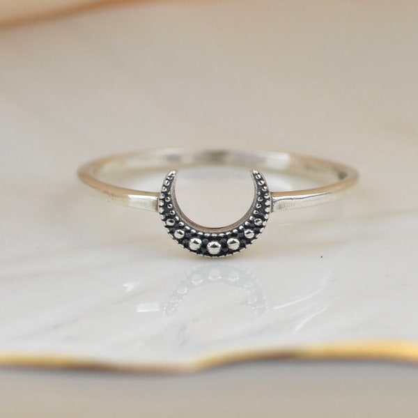 Silver Moon Ring - Etsy