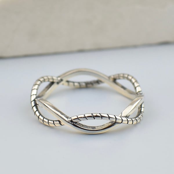 Silver Braided Ring - Etsy