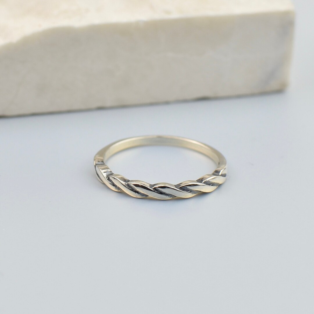 925 Silver Simple Braid Ring, Stackable Rings, Intertwined Braid Ring ...