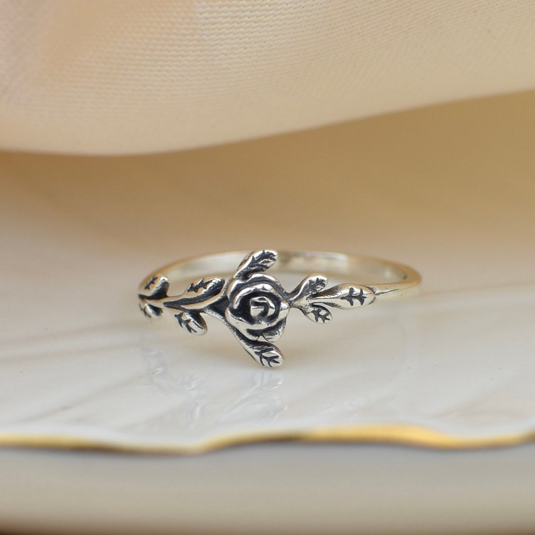 Pretty Silver Rose Ring, Sterling Silver Rose Ring, Thumb Ring for ...