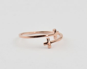 Sideway Cross Ring - Etsy