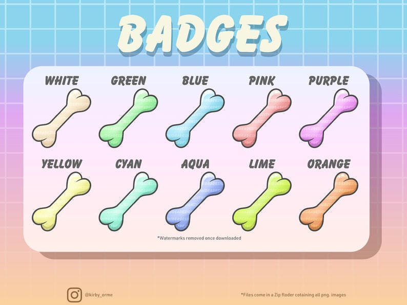 Cute Chibi Bone Badge Bundle twitch/discord - Etsy