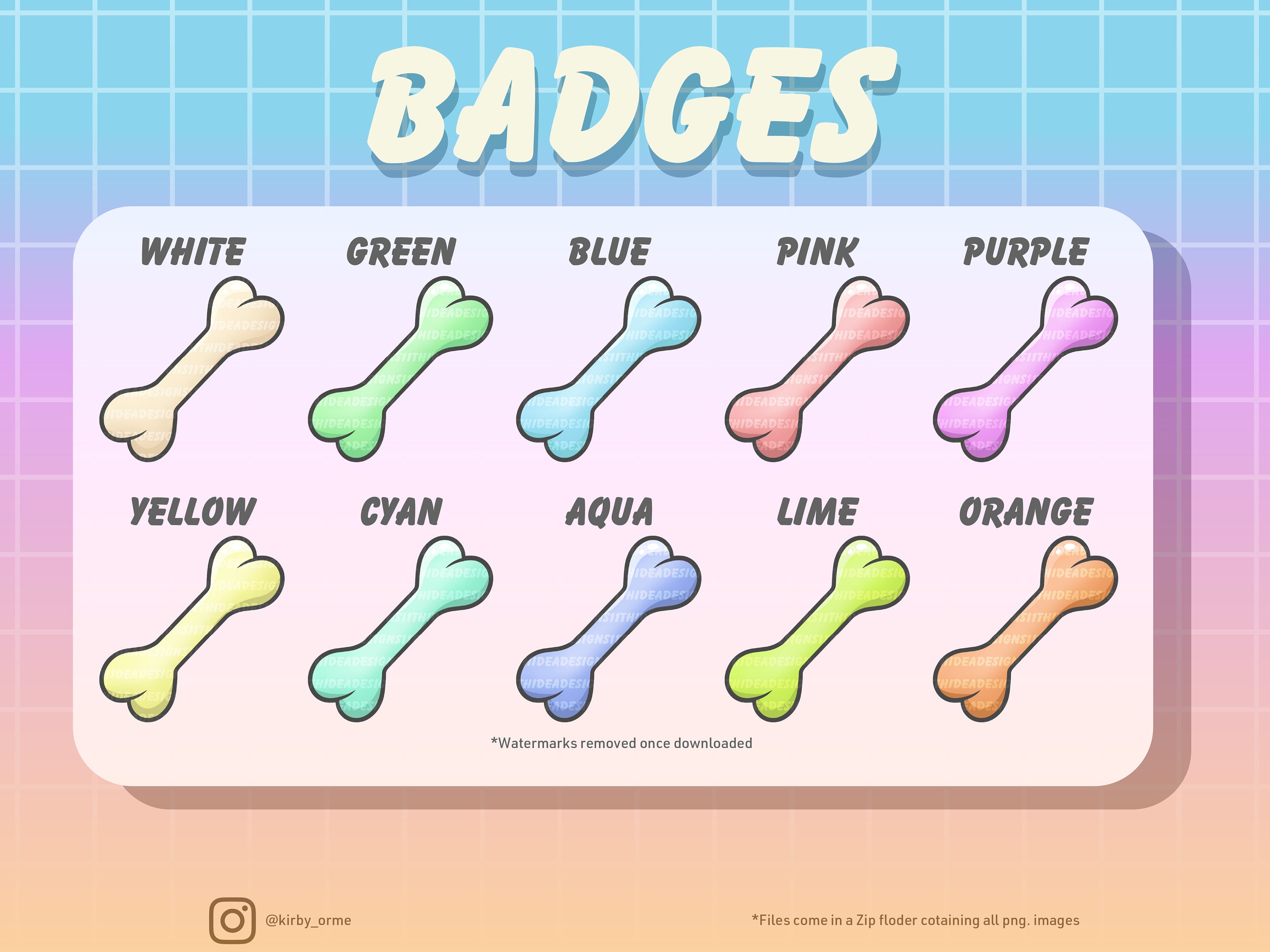 Cute Chibi Bone Badge Bundle twitch/discord - Etsy