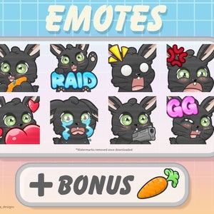 Cute Chibi Kitten Emote Bundle 4 White twitch/discord - Etsy