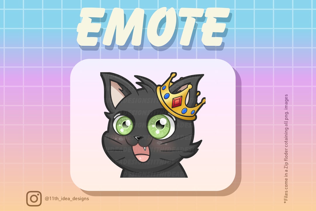 Cute Chibi Kitten Emote King twitch/discord - Etsy
